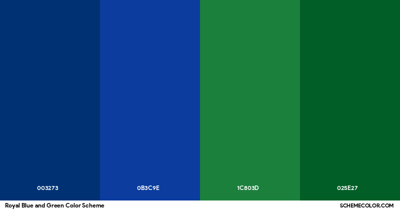 Royal Blue and Green Color Scheme - Palettes - SchemeColor.com