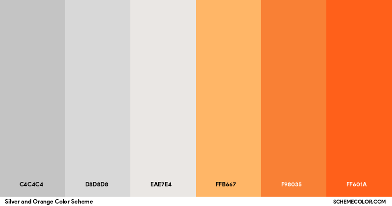 Silver and Orange Color Scheme - Palettes - SchemeColor.com