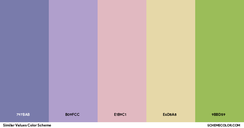Similar Values Color Scheme - Palettes - SchemeColor.com