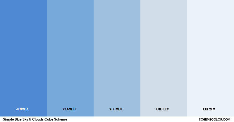 Simple Blue Sky & Clouds Color Scheme - Palettes - SchemeColor.com