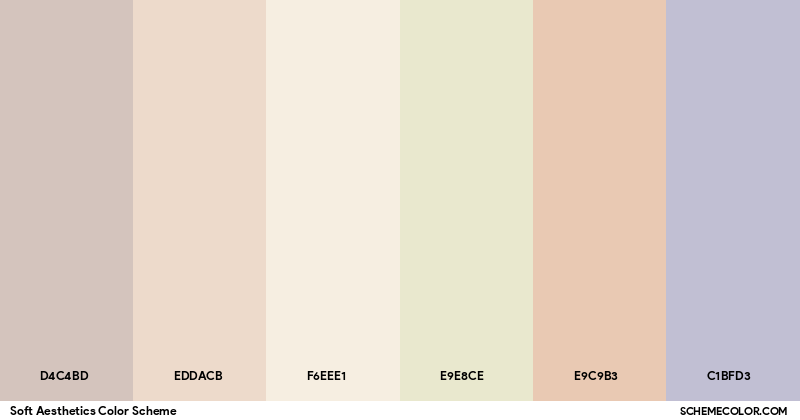 Soft Aesthetics Color Scheme - Palettes - SchemeColor.com