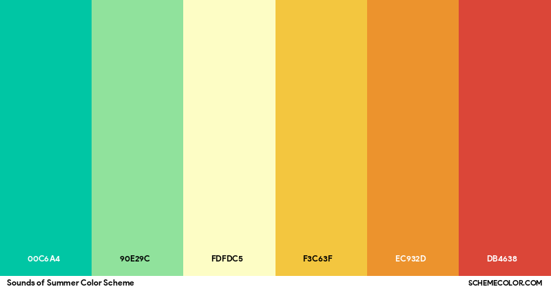 Sounds of Summer Color Scheme - Palettes - SchemeColor.com