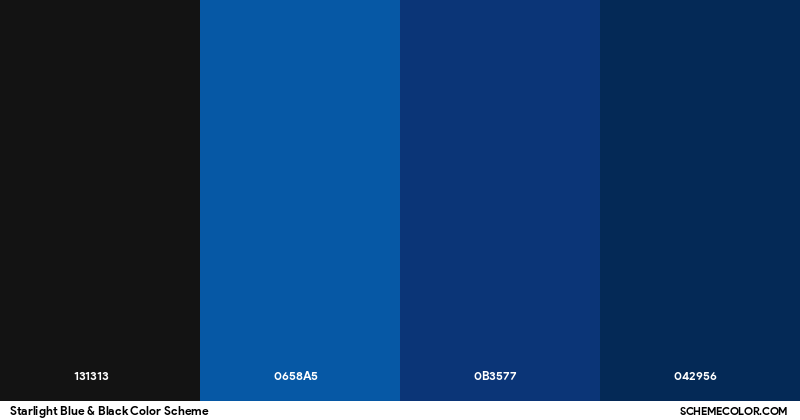 Starlight Blue & Black Color Scheme - Palettes - SchemeColor.com