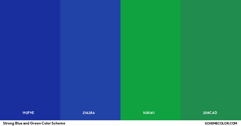 Strong Blue and Green Color Scheme - Palettes - SchemeColor.com