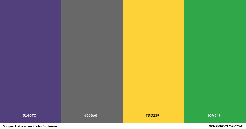 Stupid Behaviour Color Scheme - Palettes - SchemeColor.com