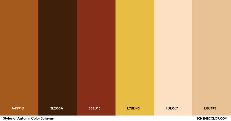 Styles of Autumn Color Scheme - Palettes - SchemeColor.com