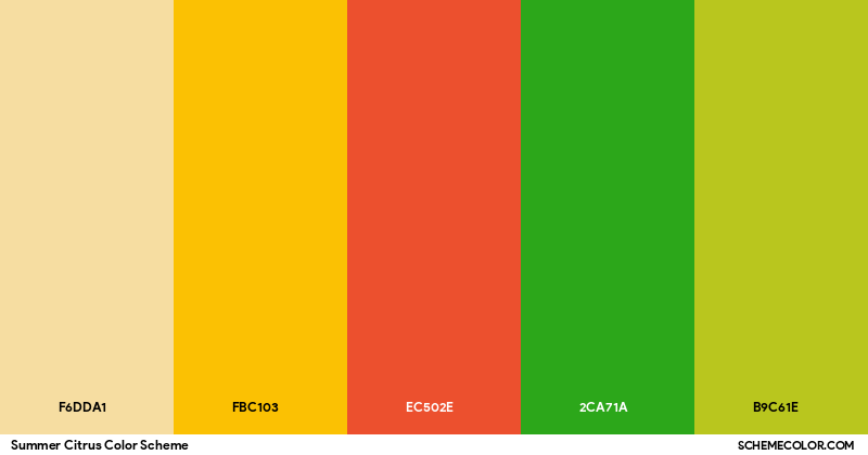 Summer Citrus Color Scheme - Palettes - SchemeColor.com