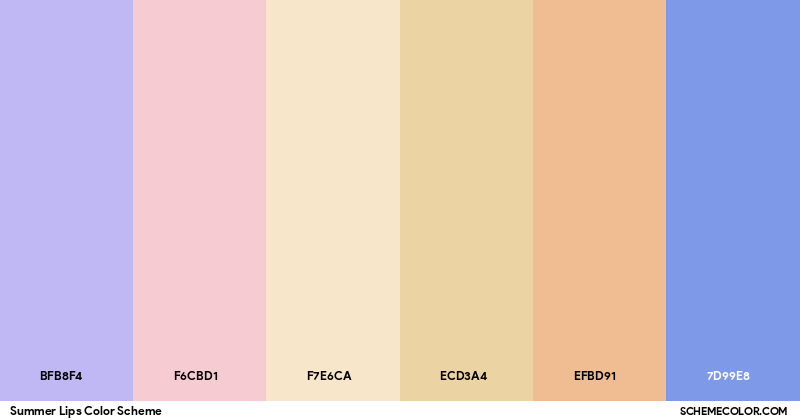 Summer Lips Color Scheme - Palettes - SchemeColor.com