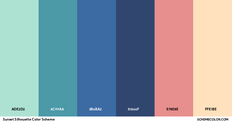 Sunset Silhouette Color Scheme - Palettes - SchemeColor.com