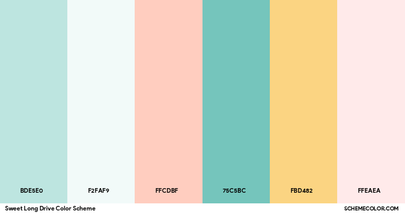 Sweet Long Drive Color Scheme - Palettes - SchemeColor.com