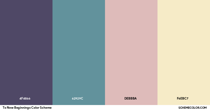 To New Beginnings Color Scheme - Palettes - SchemeColor.com