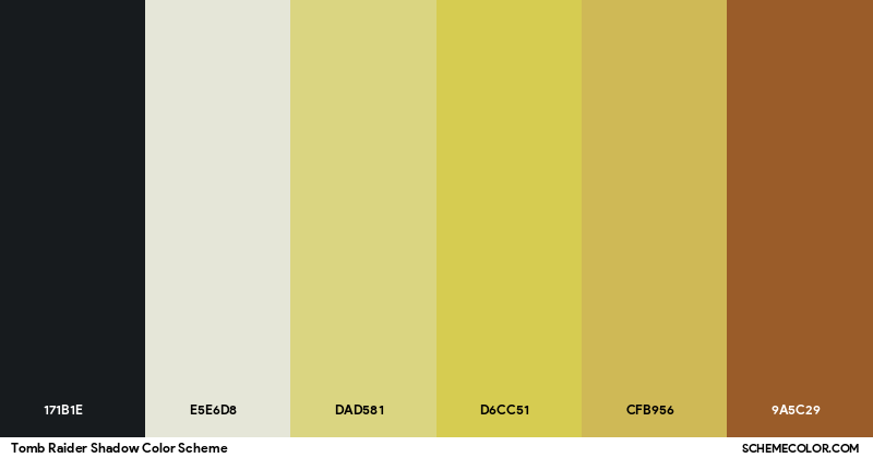 Tomb Raider Shadow Color Scheme - Palettes - SchemeColor.com