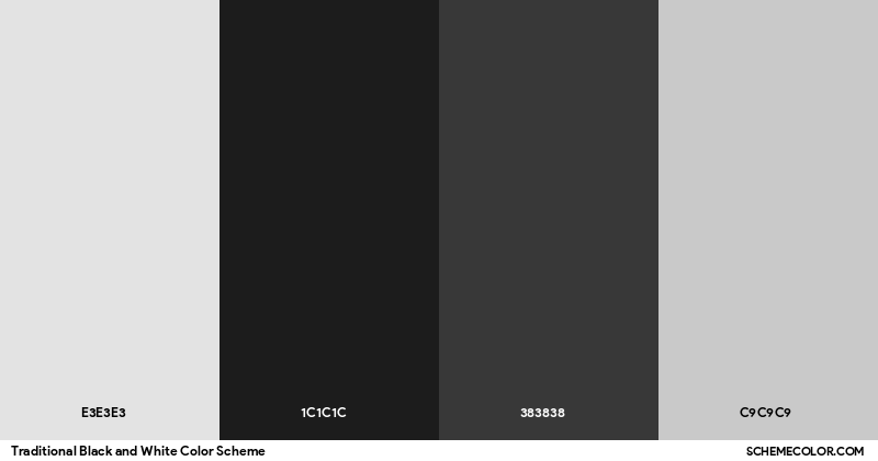 Traditional Black and White Color Scheme - Palettes - SchemeColor.com