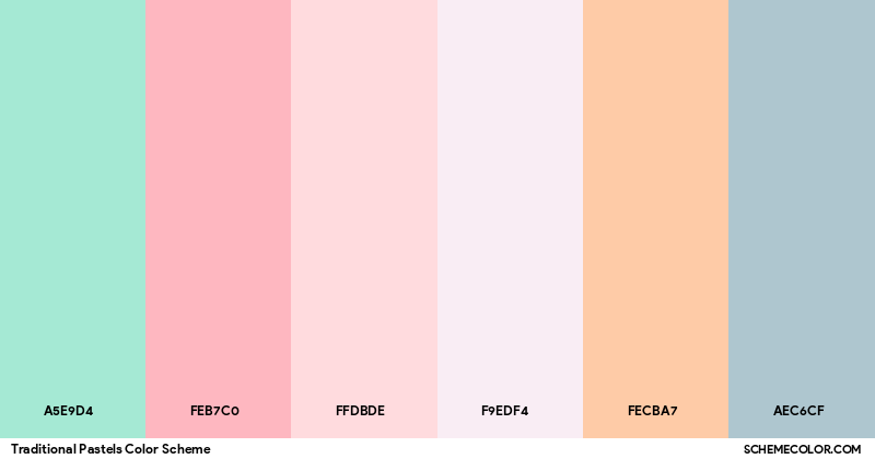 Traditional Pastels Color Scheme - Palettes - SchemeColor.com
