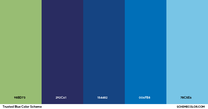 Trusted Blue Color Scheme - Palettes - SchemeColor.com