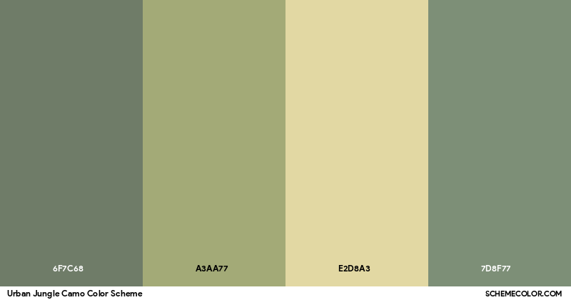 Urban Jungle Camo Color Scheme - Palettes - SchemeColor.com