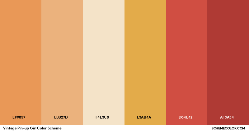 Vintage Pin-up Girl Color Scheme - Palettes - SchemeColor.com