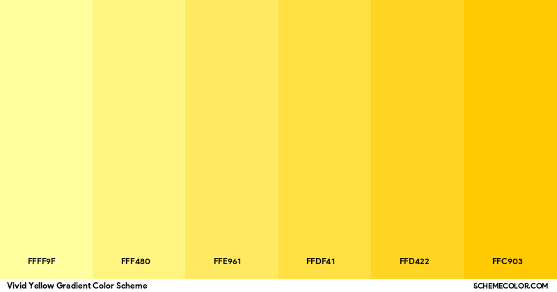 Vivid Yellow Gradient Color Scheme - Palettes - SchemeColor.com