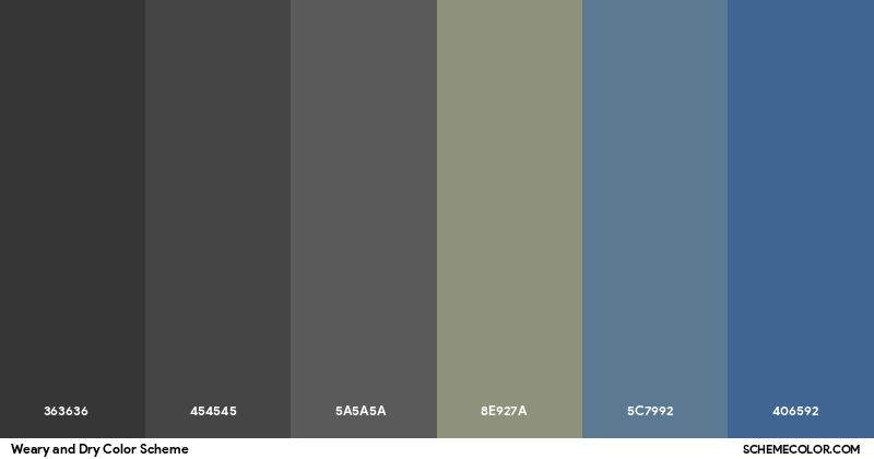 Weary and Dry Color Scheme - Palettes - SchemeColor.com