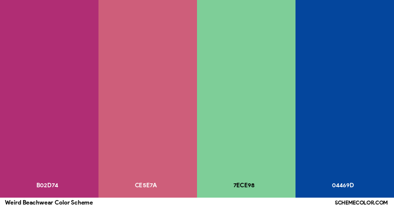 Weird Beachwear Color Scheme - Palettes - SchemeColor.com