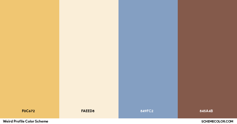 Weird Profile Color Scheme - Palettes - SchemeColor.com