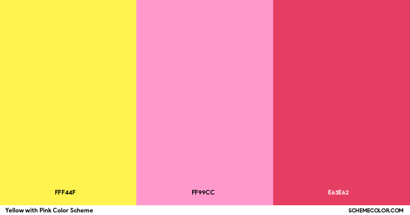 Yellow with Pink Color Scheme - Palettes - SchemeColor.com